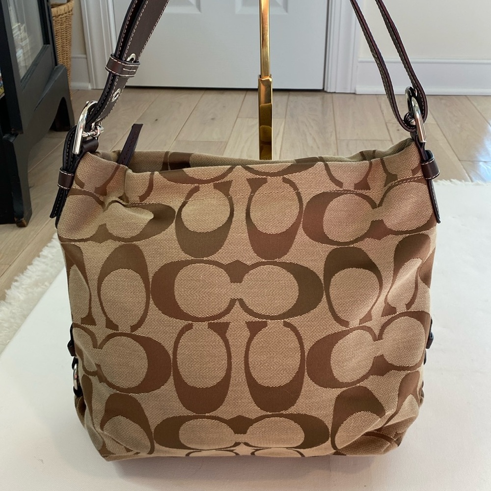 Coach Signature Duffle F15067 Khaki And Brown - Gem